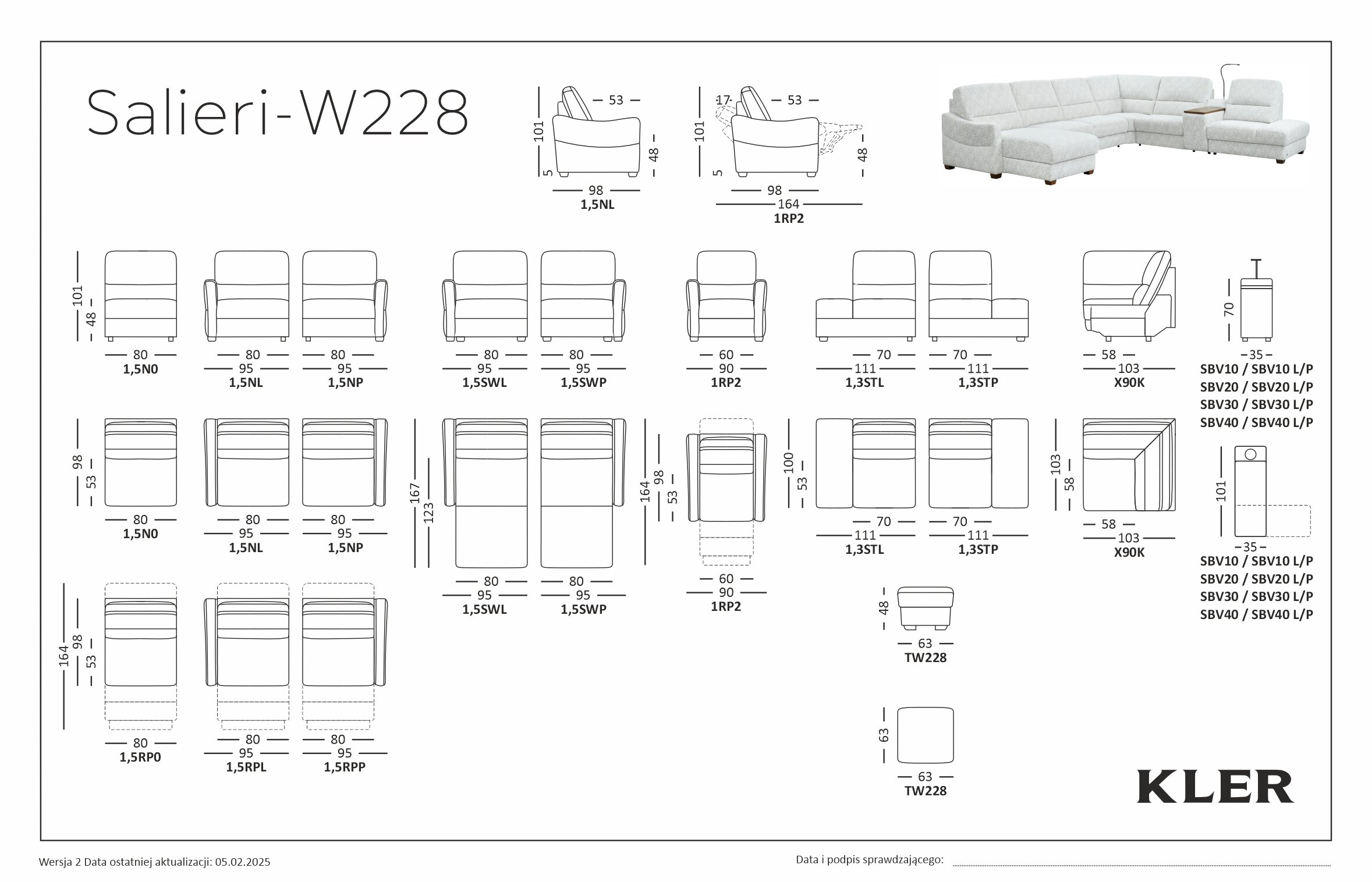 Narożnik KLER Salieri W228 | sklep KLER